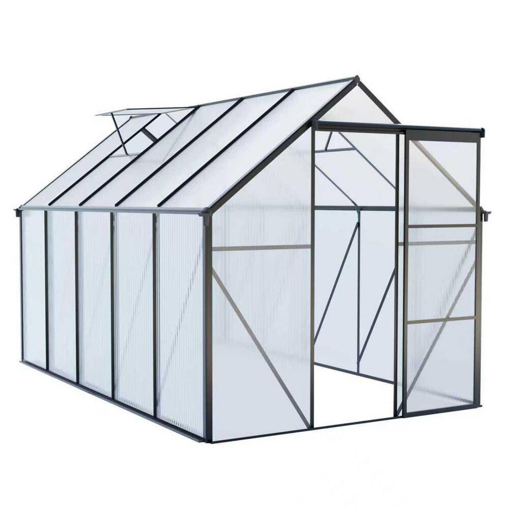 Tatayosi 6 ft. x 10 ft. Aluminum Heavy Duty Walk-in Polycarbonate ...