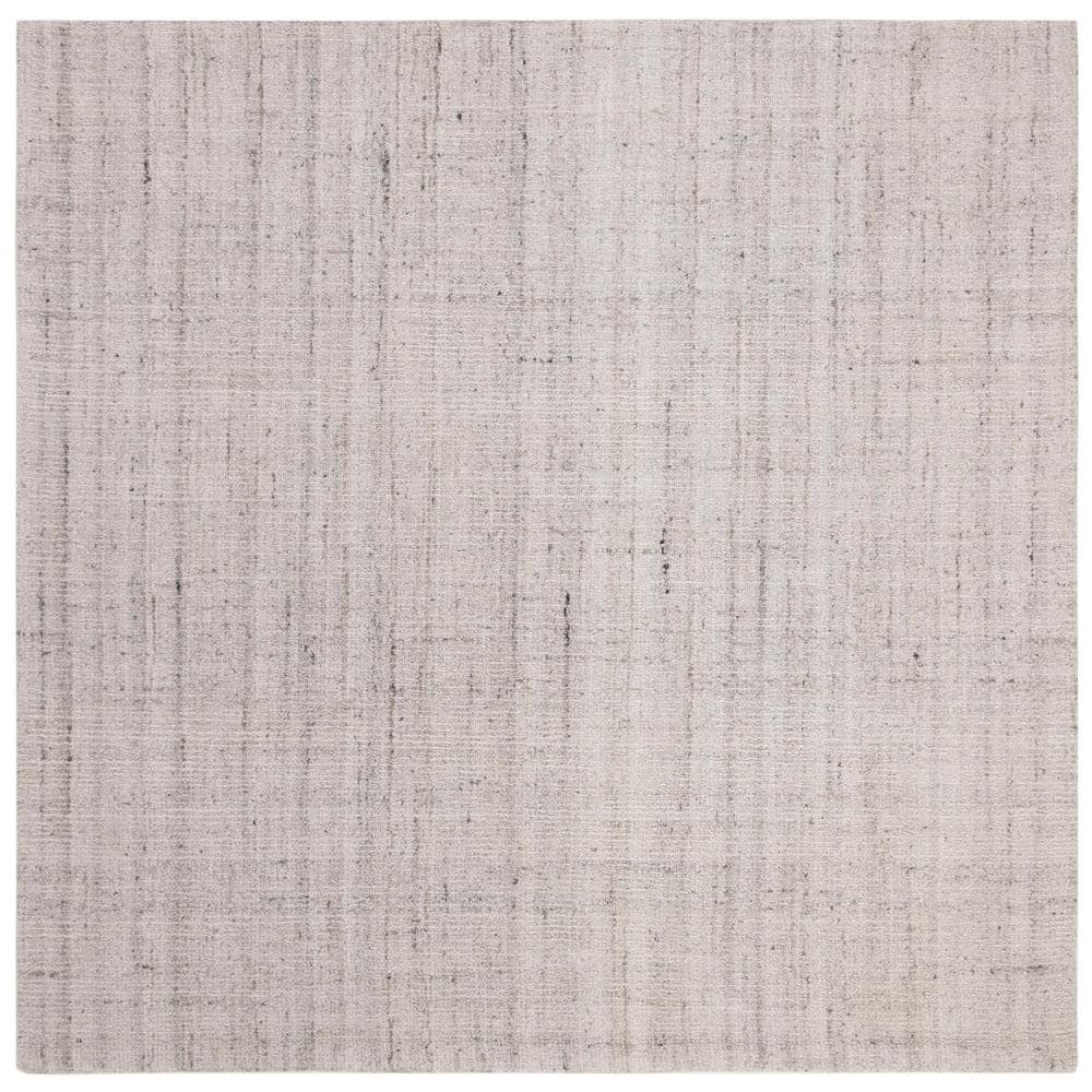 SAFAVIEH Abstract Light Gray 10 ft. x 10 ft. Striped Square Area Rug ...