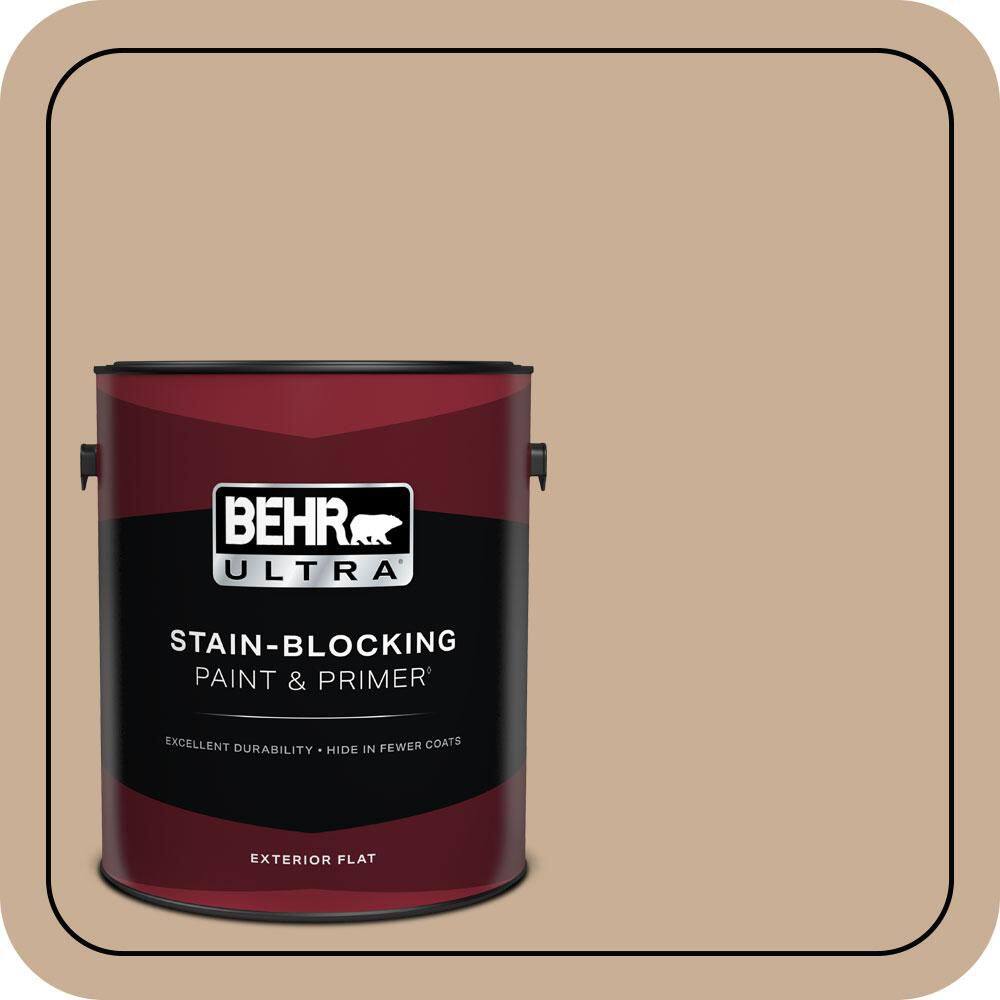 BEHR ULTRA 1 gal. #280E-3 Toasted Wheat Flat Exterior Paint & Primer ...