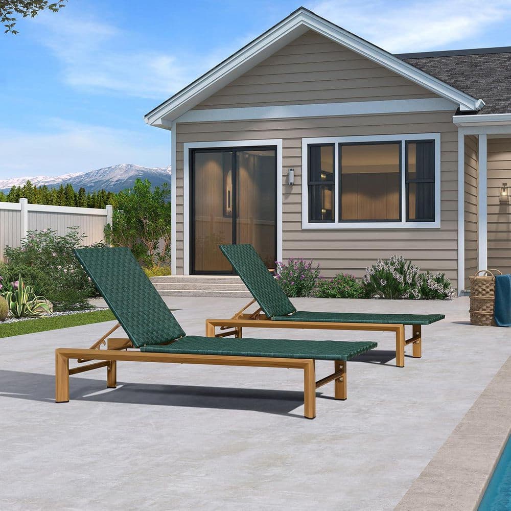 PURPLE LEAF Patio Oversized Chaise Lounge Chair Set of 2 Outdoor ...