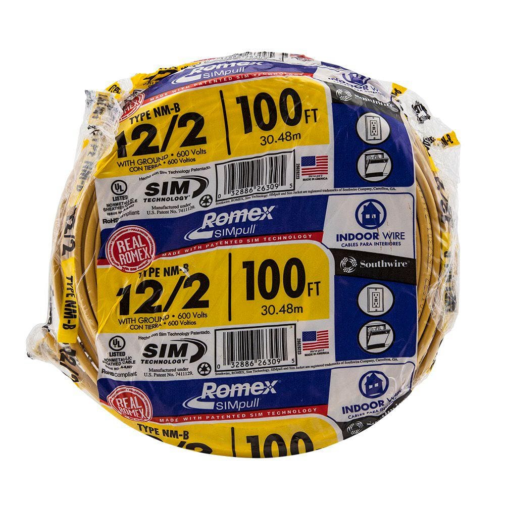 Buy 100 ft. 12/2 Solid Romex SIMpull CU NM-B W/G Wire Online at Lowest ...