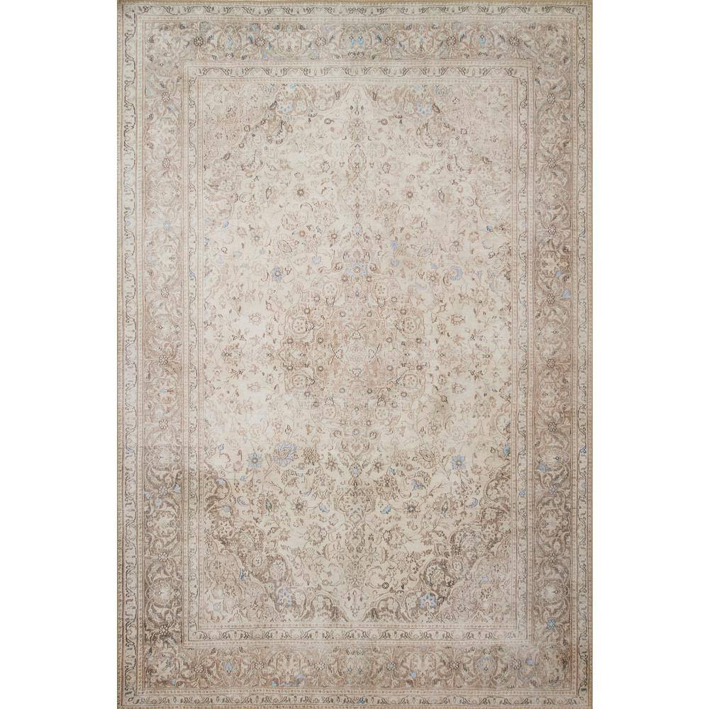 LOLOI II Loren Sand/Taupe 2 ft. 3 in. x 3 ft. 9 in. Distressed Bohemian ...