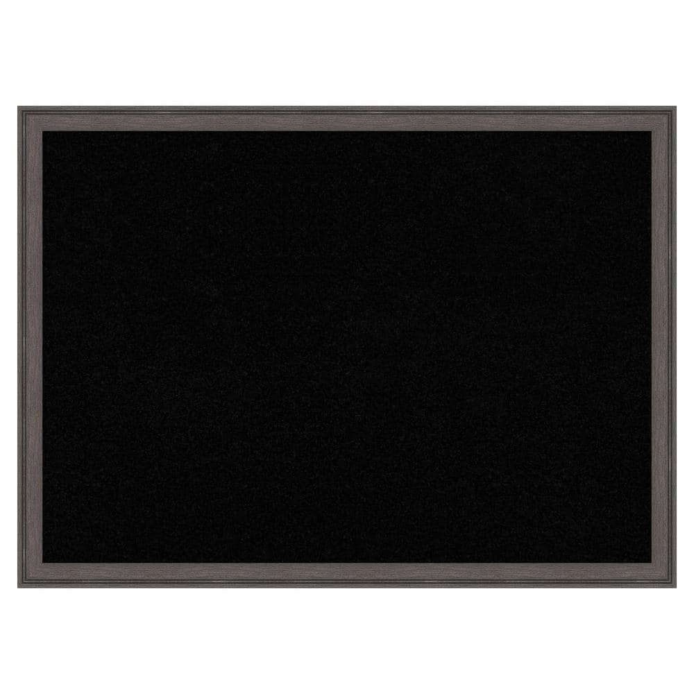 Amanti Art Florence Pewter Framed Black Corkboard 30 in. x 22 in ...