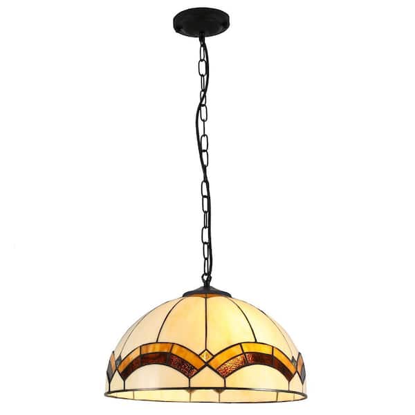 OUKANING 2-Light Yellow Farmhouse Rustic Round Island Pendant Light ...