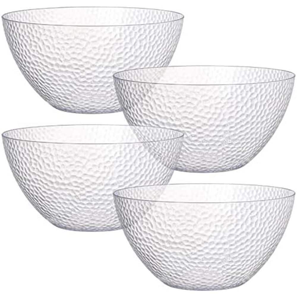 Anqtovp 10 in. 135 fl. oz. Clear Plastic Serving Bowls Clear Plastic ...