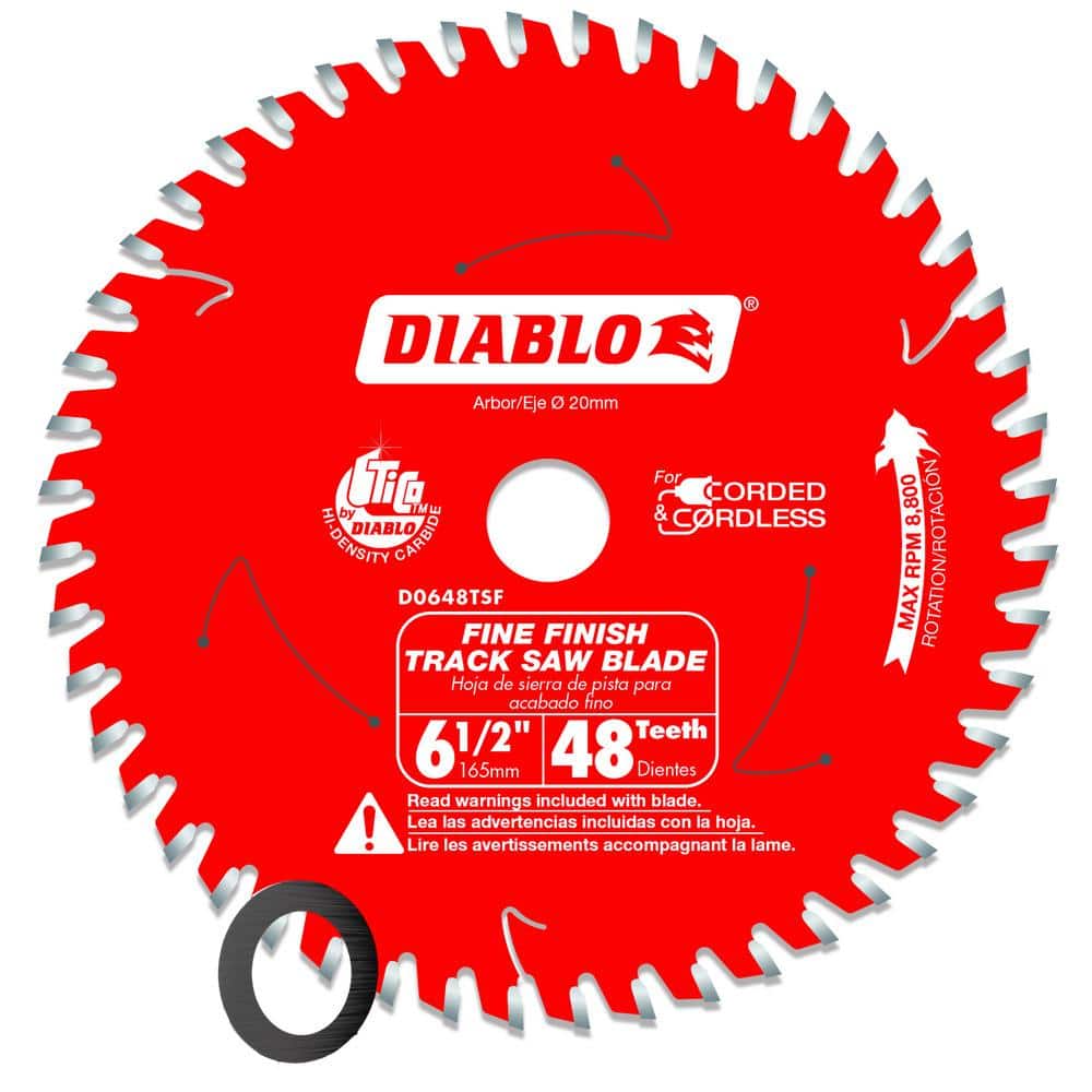 Diablo 6-1/2 in 48-Tooth Fine Finish and Plywood Track Saw Blade ...
