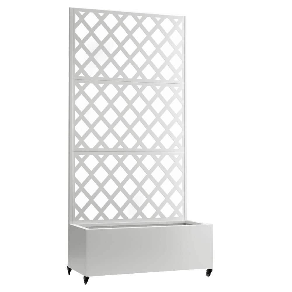 Reviews for TUYOHW 35 in. x 16 in. x 71 in. White Metal Raised Garden ...