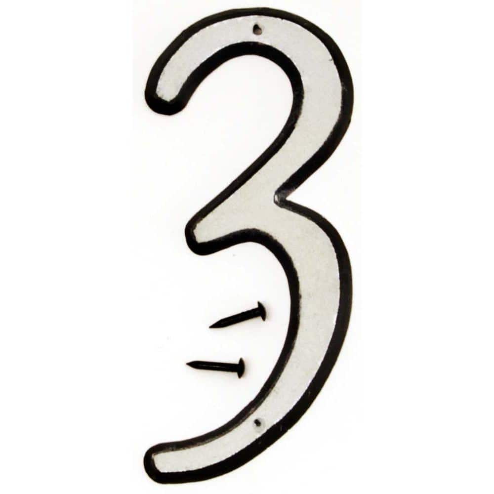 HY-KO 4 in. Plastic Reflective Number 3 30603 - The Home Depot