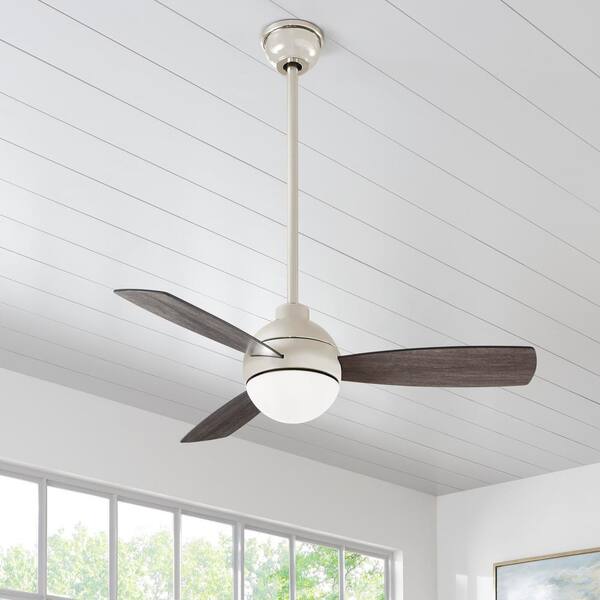 Windward 44 In Led Indoor Brushed Nickel Ceiling Fan With Light Kit ...