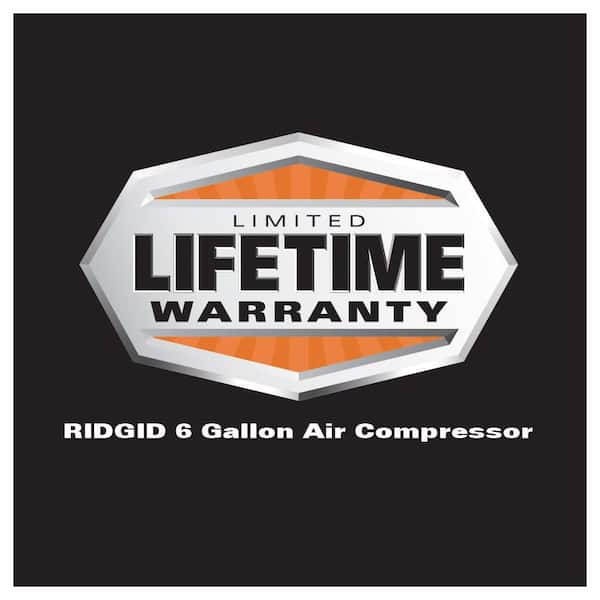 RIDGID 6 Gal. 150 PSI Portable Electric Oil-Free Jobsite Pancake Air ...