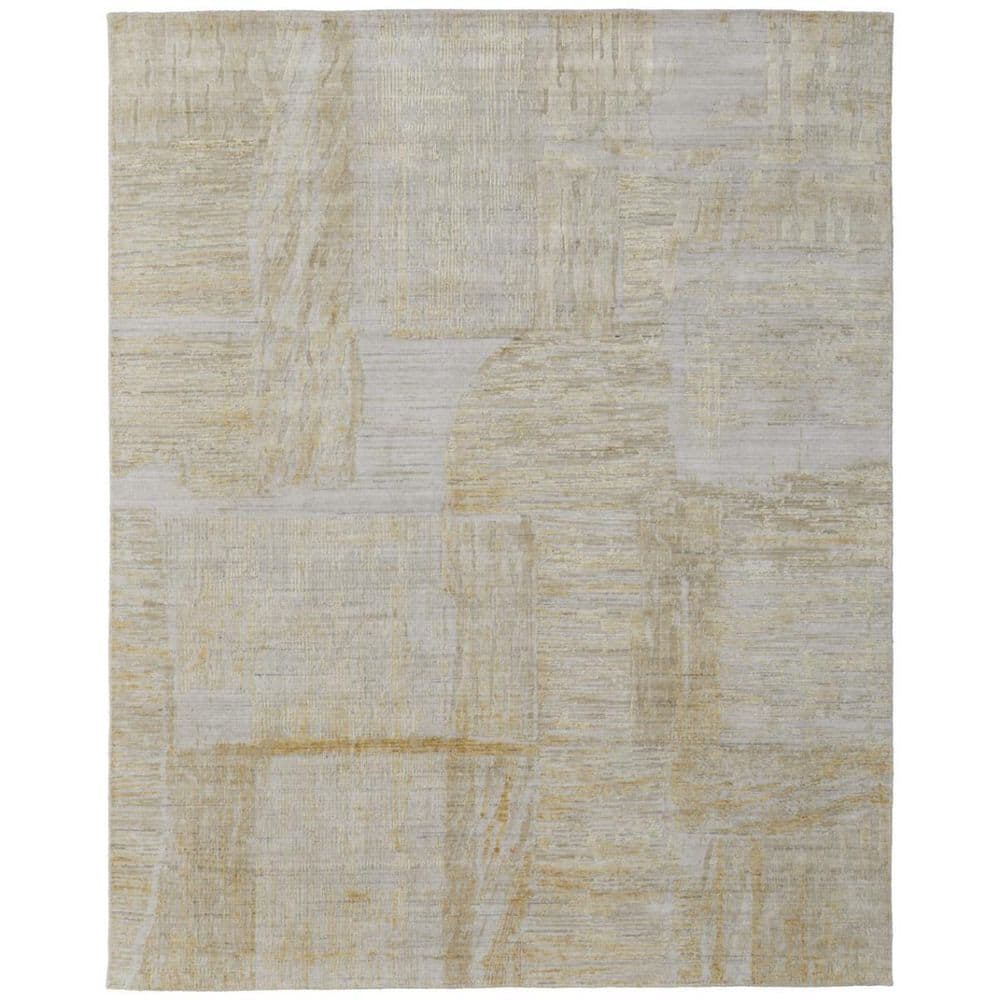 HomeRoots 5 ft. x 8 ft. Yellow, Ivory Abstract Area Rug 2000566993 ...