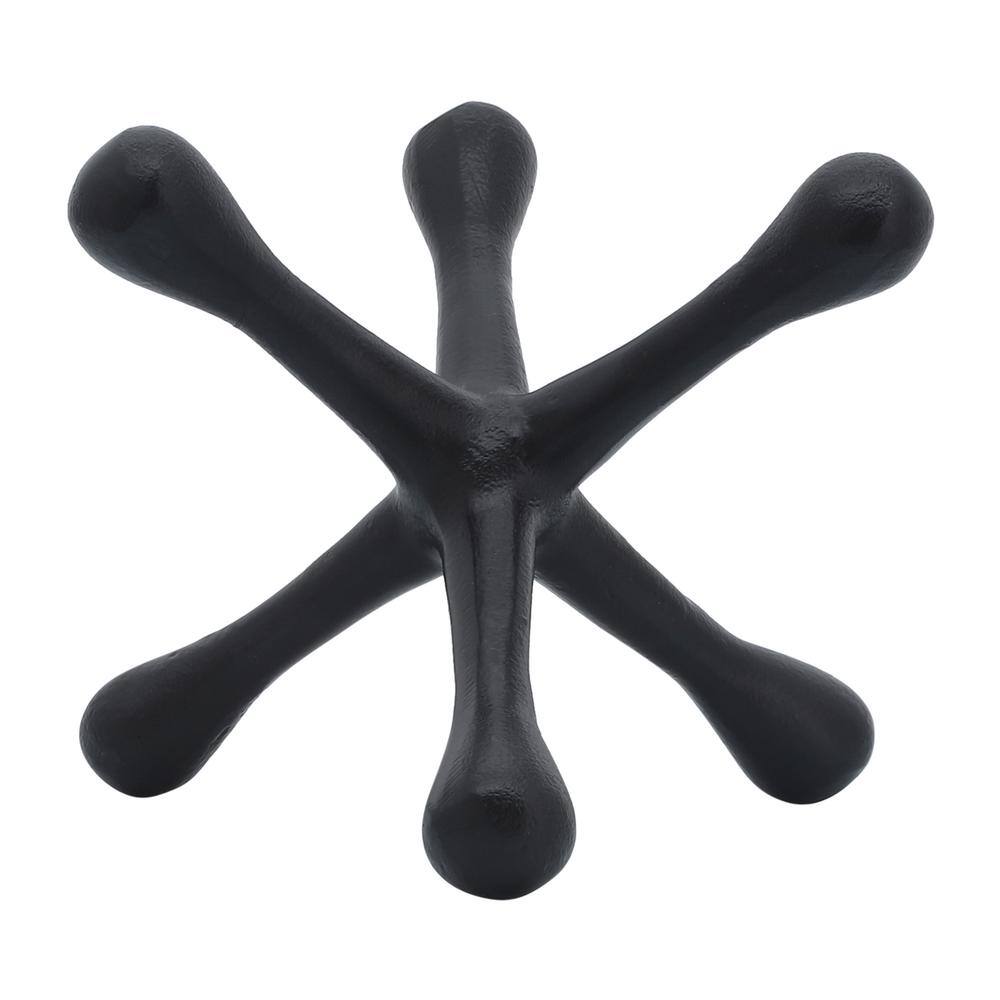 Liv & Skye Black 8 in. x 6 in. Metal Jacks Abstract Sculpture 12860-04 ...