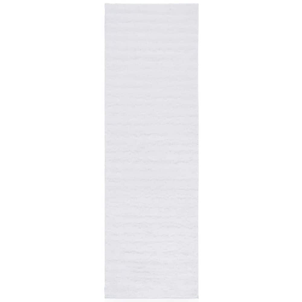 SAFAVIEH Faux Rabbit Bubble Ivory 3 ft. x 8 ft. Machine Washable Solid ...