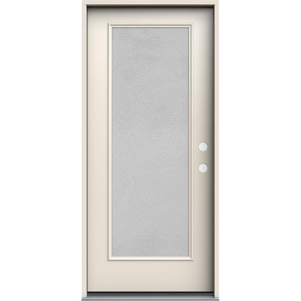 JELD-WEN 36 in. x 80 in. Left Hand Full Lite Micro-Granite Frosted ...