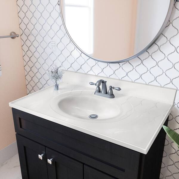 Reviews for Design House Design House 37-in. Cultured Marble Vanity Top ...