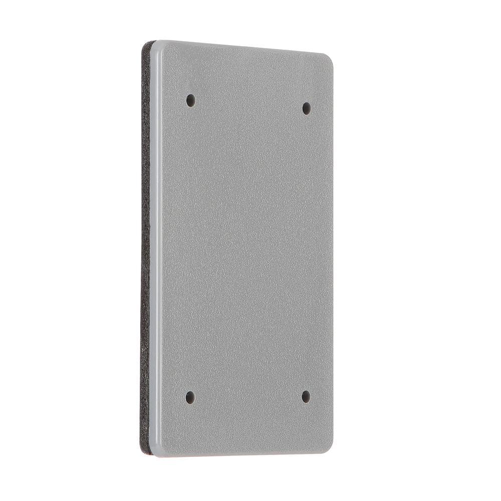 Commercial Electric 1-Gang Blank Non-Metallic Weatherproof Cover, Gray ...