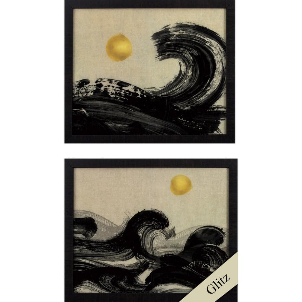 HomeRoots Victoria "Bold Black Waves" by Unknown Wooden Wall Art ...