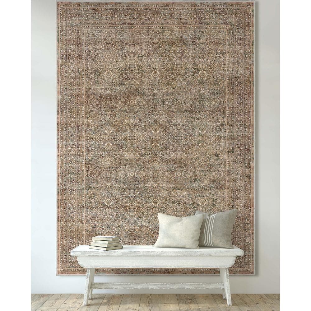 Well Woven Asha Juliette Beige 7 ft. 7 in. x 9 ft. 10 in. Flat-Weave ...