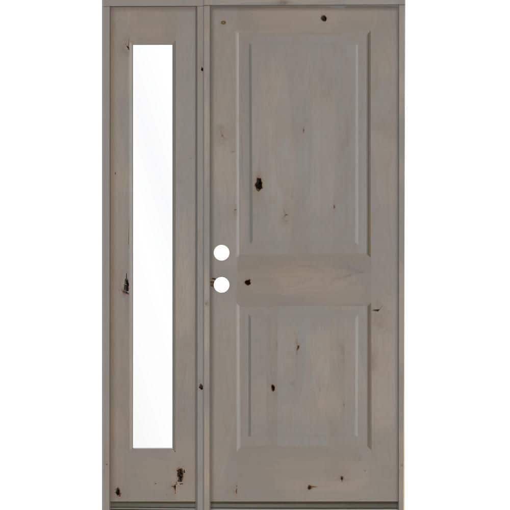 Krosswood Doors 44 in. x 80 in. Rustic knotty alder 2-Panel Sidelite ...