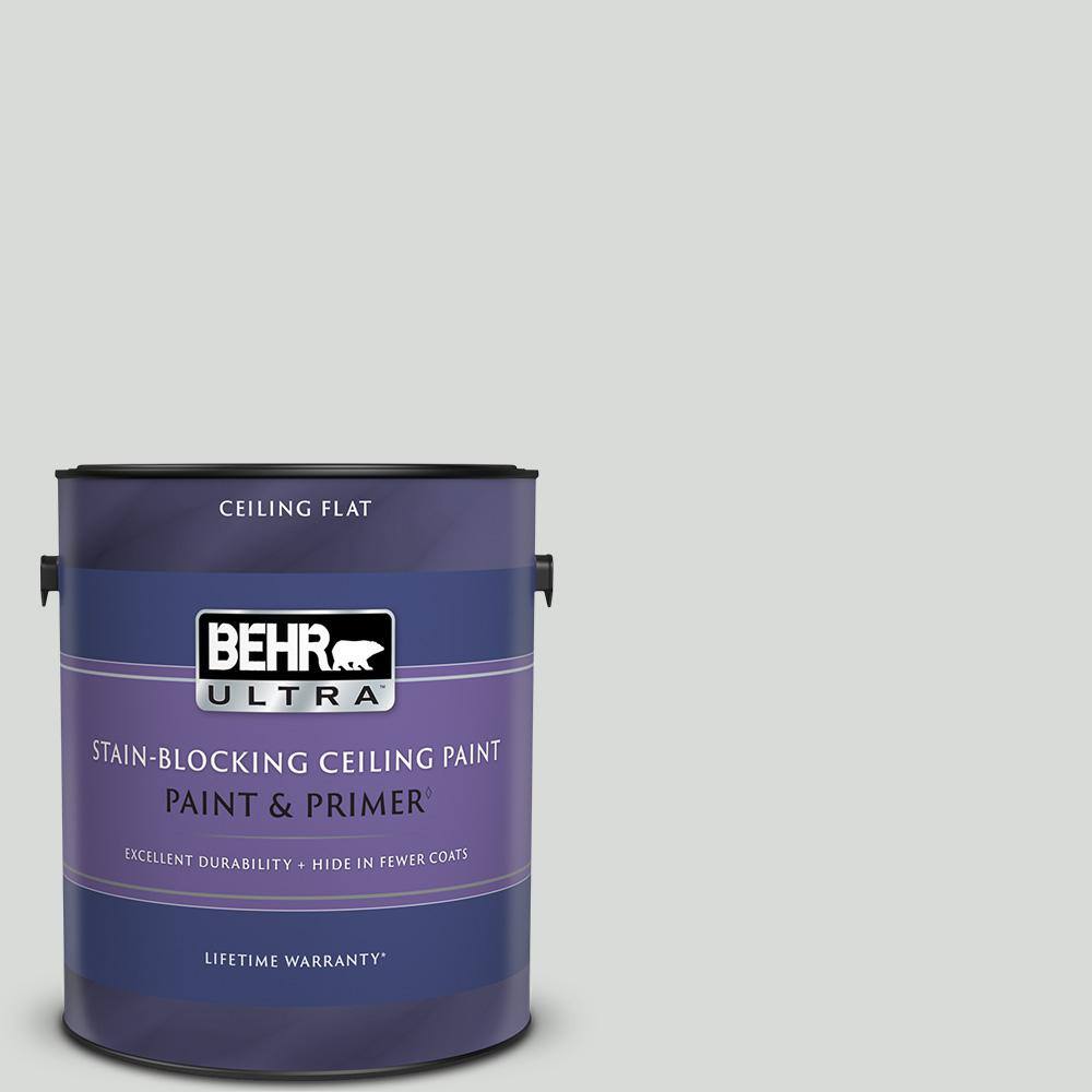 BEHR ULTRA 1 gal. #N460-1 Evening White Ceiling Flat Interior Paint ...