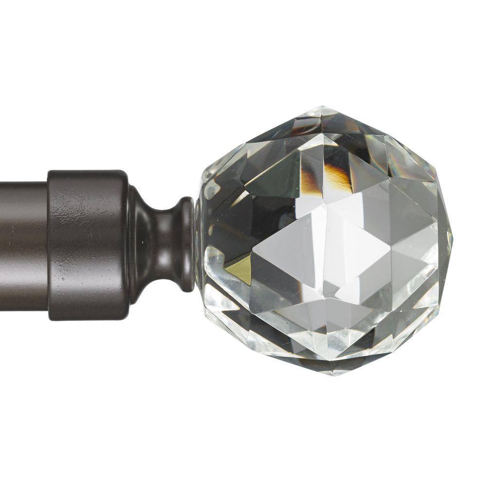 Art Decor Gemstone 4 ft. Non-Telescoping Single Curtain Rod in Oil ...