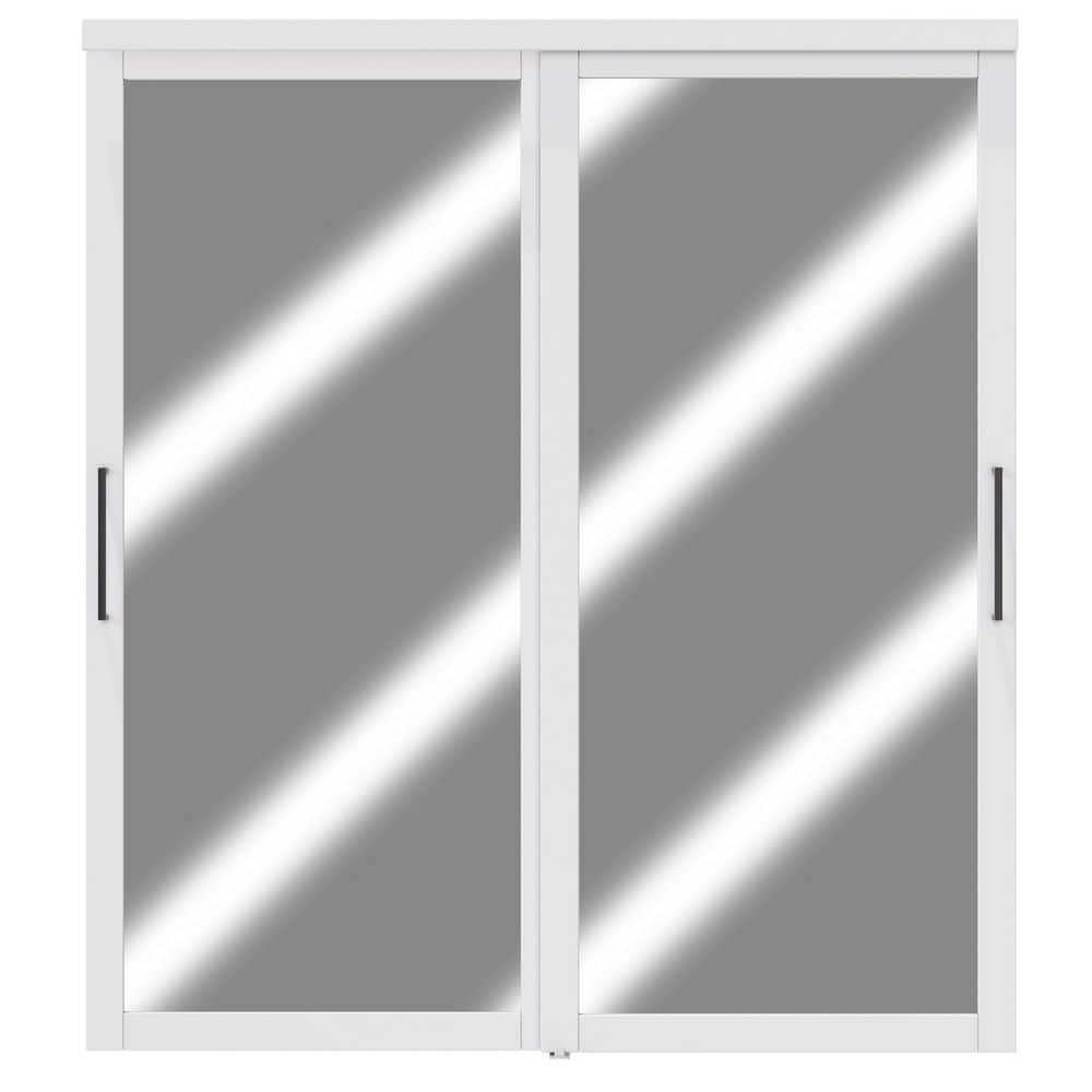 ARK DESIGN 72 in. x 80 in. 1-Lite Mirror Glass White Finished Interior ...