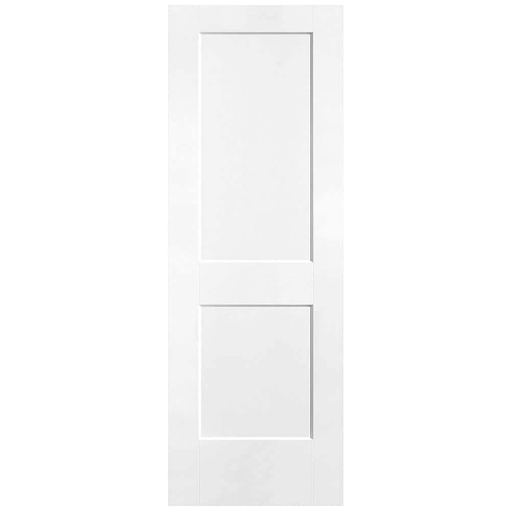 Masonite 28 in. x 80 in. 2-Panel Logan Single Bore Hollow Core Ultra ...