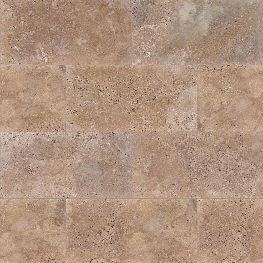 MSI Mediterranean Walnut 2 cm. x 16 in. x 24 in. Tumbled Travertine ...