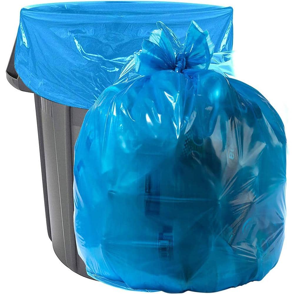 Aluf Plastics 33 Gal. 1.0 MIL Blue Trash Bags-33 in. x 38 in. Pack of ...