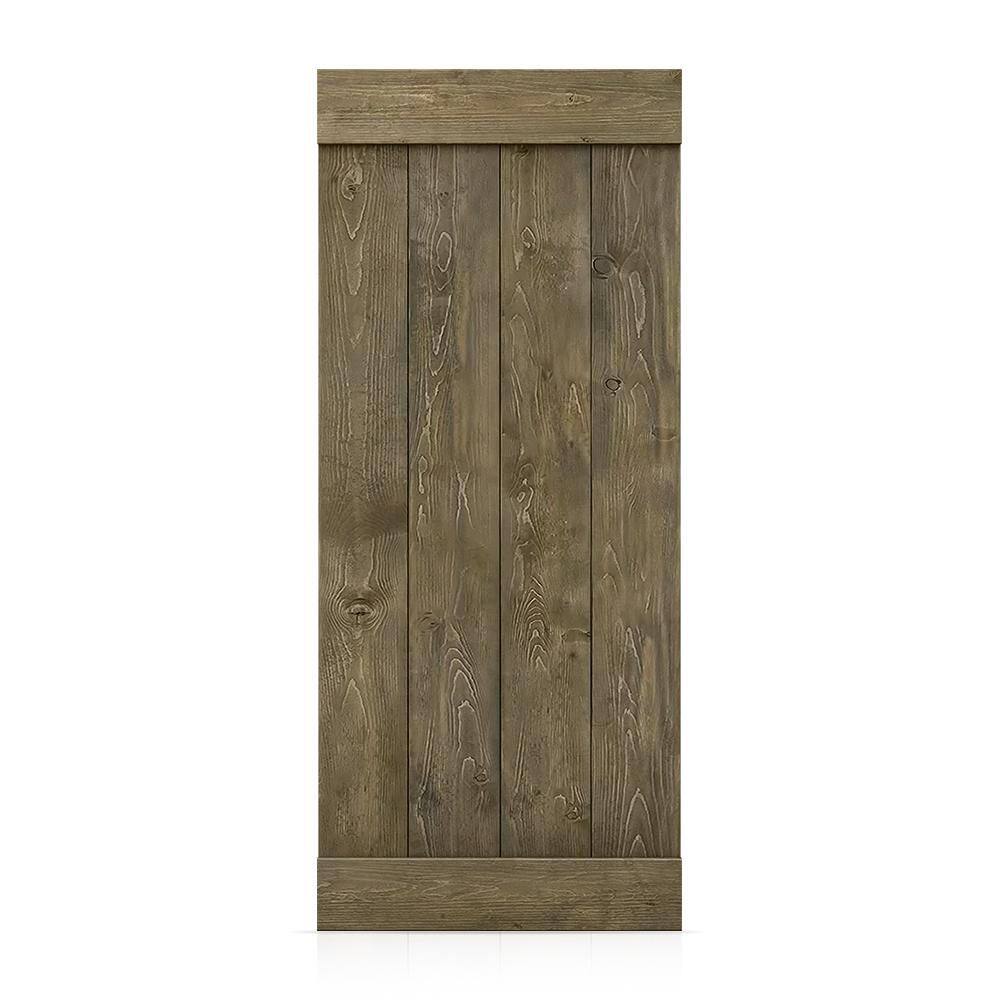 CALHOME 24 in. x 64 in. Aged Barrel Solid Pine Wood Bathroom Stall ...