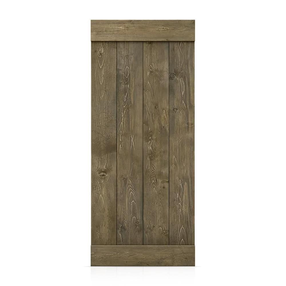 CALHOME 36 in. x 72 in. Aged Barrel Solid Pine Wood Bathroom Stall ...