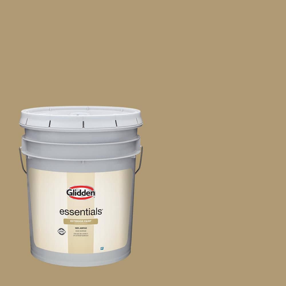 Glidden Essentials 5 gal. PPG1099-5 Toasted Sesame Semi-Gloss Exterior ...