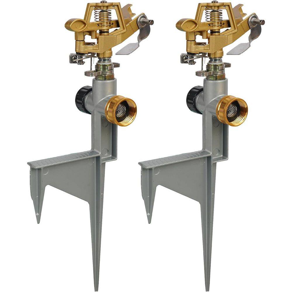 Oyezvary 2 Pack Zinc Alloy Stainless Steel Impact Sprinklers for Yard ...