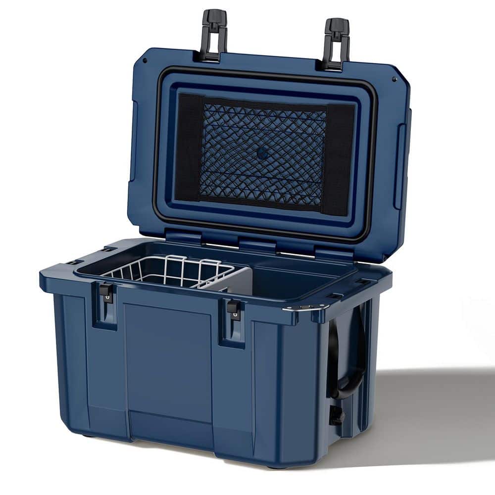 futhork Navy Blue 60 qt. Portable Chest Cooler with Cup Holders, Nylon ...