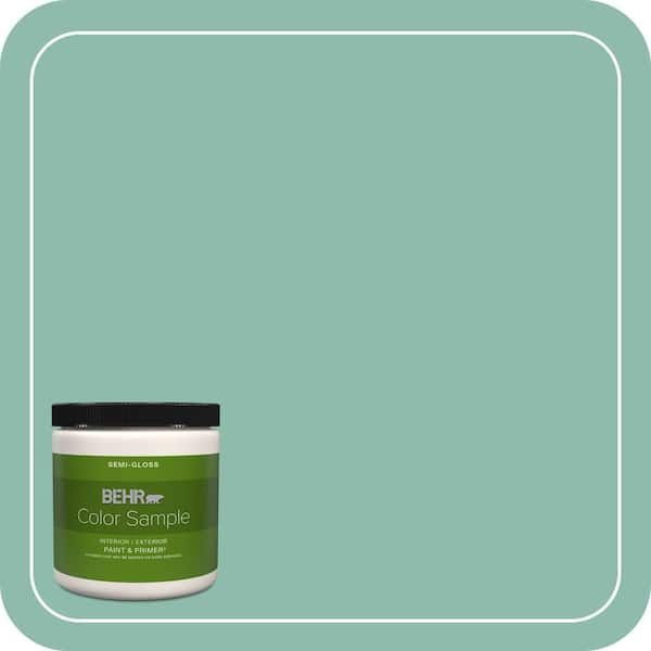 BEHR PREMIUM PLUS 8 oz. #MQ6-37 Mild Evergreen Semi-Gloss Interior ...