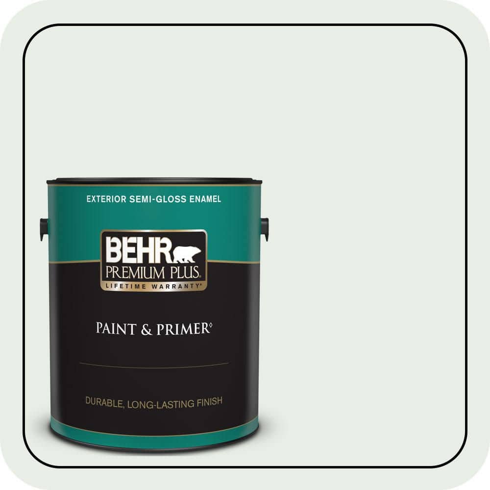 BEHR PREMIUM PLUS 1 gal. #700E-1 Dew Drop Semi-Gloss Enamel Exterior ...