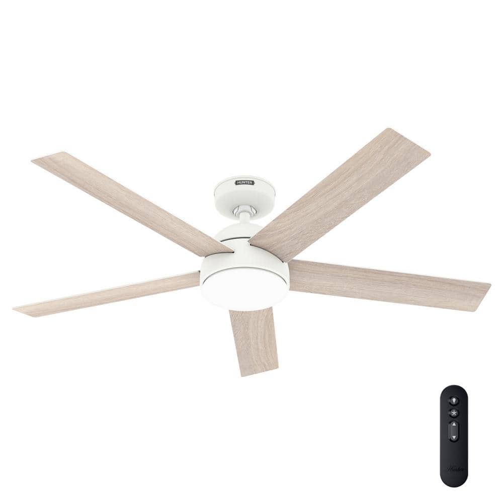 Hunter Sierra 52 in. Indoor/Outdoor Porcelain White Standard Ceiling ...