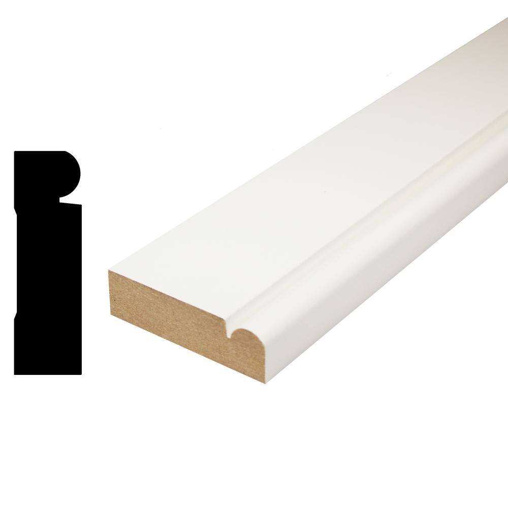 Alexandria Moulding 3/4 in. x 2-1/2 in. x 96 in. Primed MDF Casing ...