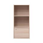 IRIS 34.67 in. Light Brown Faux Wood 3-shelf Standard Bookcase with ...