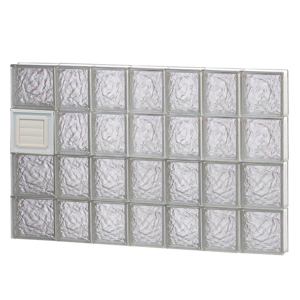 Clearly Secure 44.25 in. x 31 in. x 3.125 in. Frameless Ice Pattern ...