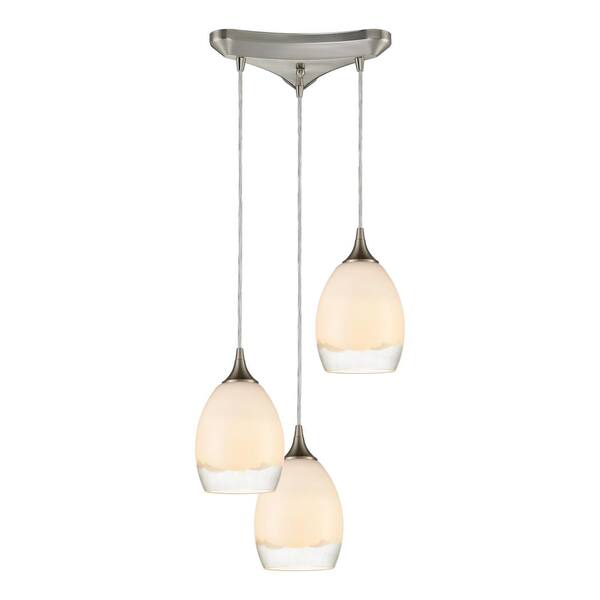 Titan Lighting Catano 3-Light Satin Nickel Mini Pendant Light with ...