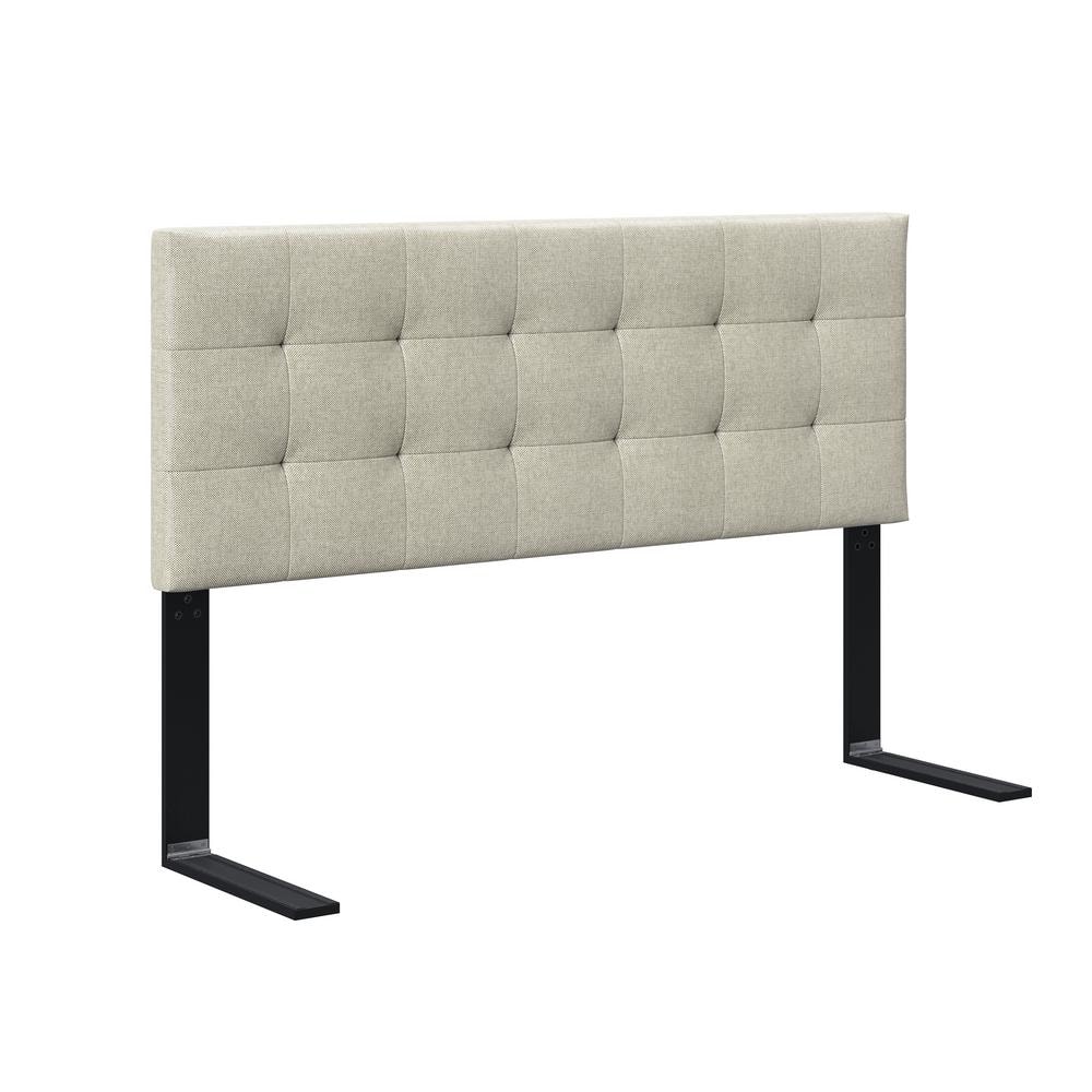 Boyd Sleep Beige Linen Queen Universal Adjustable Upholstered Headboard ...