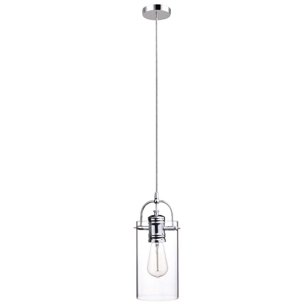 Globe Electric Jennings 1-Light Chrome Plug-In or Hardwire Pendant ...