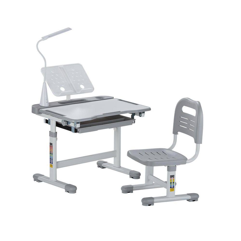 VEVOR Kids Study Chair and Desk Set, Study Desk and Chair for Kids with ...