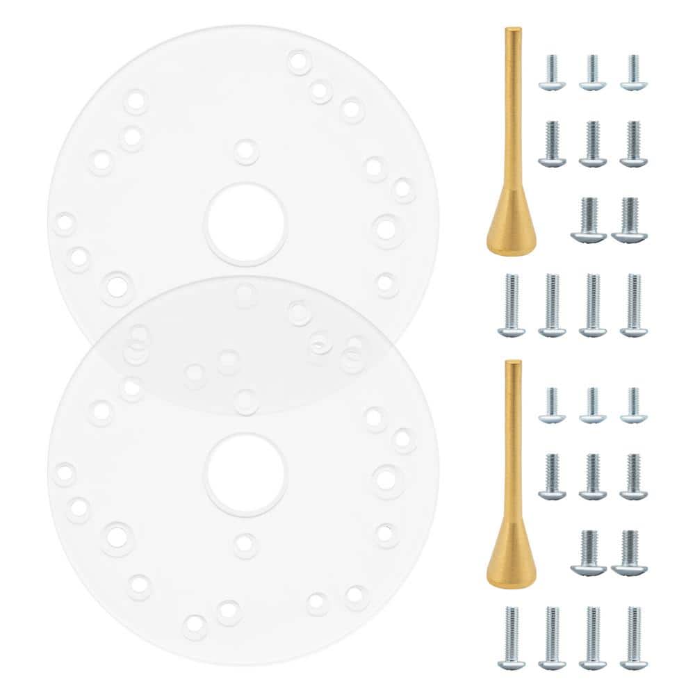 ‎POWERTEC Dia 6-1/2 in. Router Sub Base Plate, Clear Acrylic w/Multiple ...
