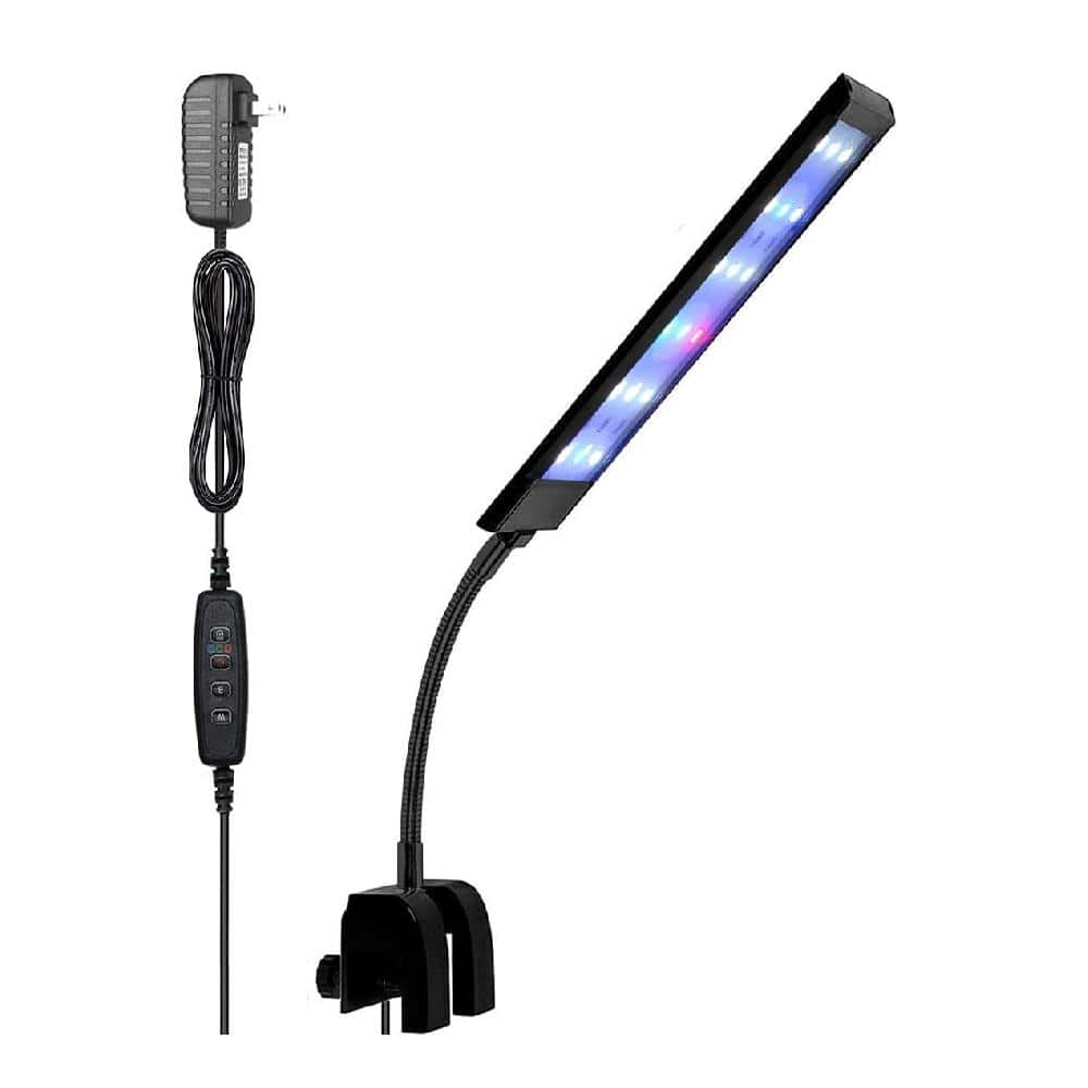 Etokfoks Black Clip-On Fish Tank Aquarium with Timer Dimmer for Sunrise ...
