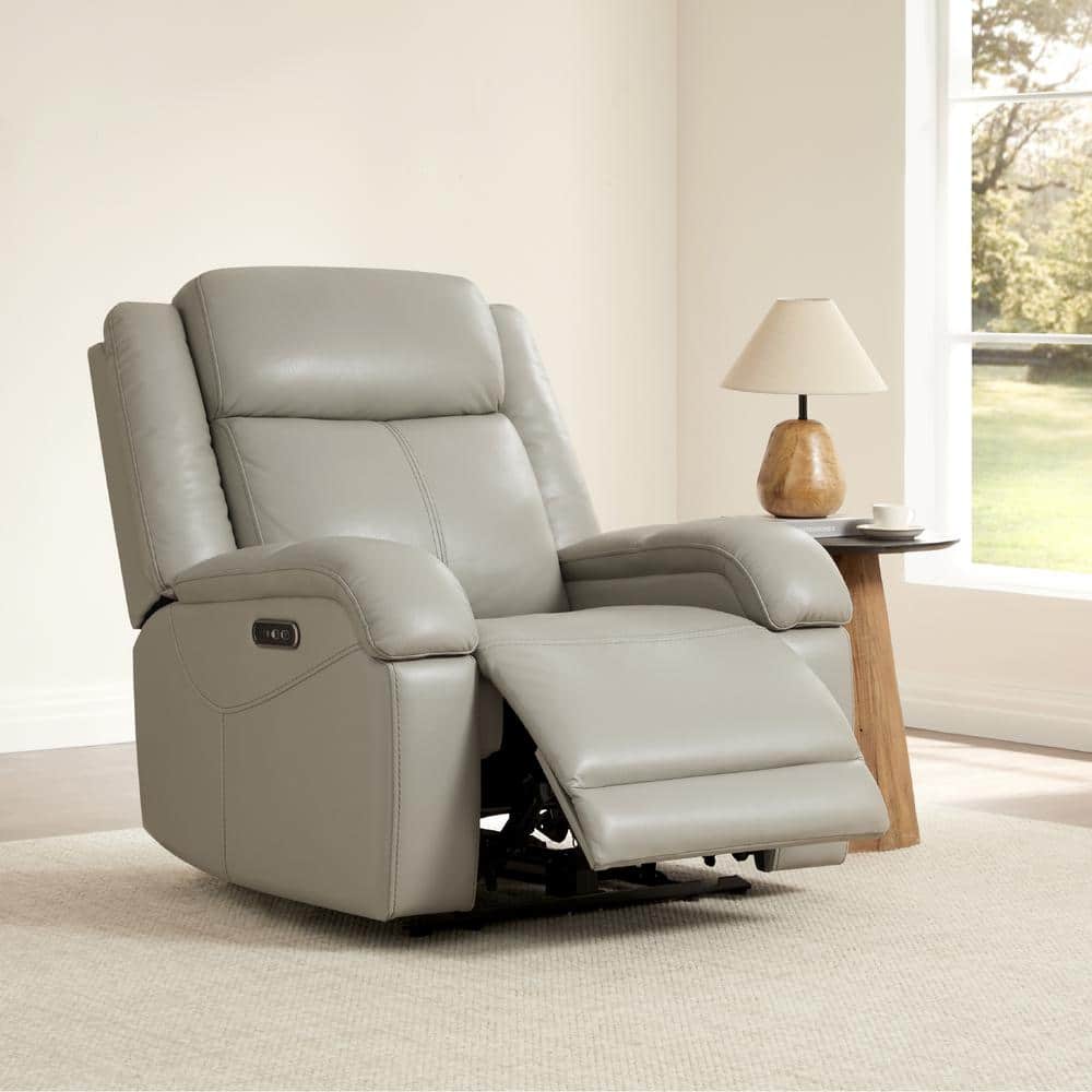 Spruce & Spring Auberon Grey Genuine Leather Wall Hugger RV Power ...