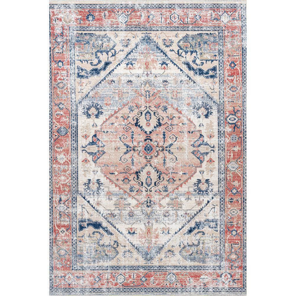 RUGS USA Lauren Liess Larkspur Persian Fringed Machine Washable Brick 5 ...