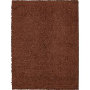 Unique Loom Solid Shag Chocolate Brown 6 ft. x 9 ft. Area Rug 3126288 ...