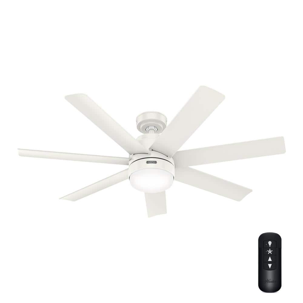 Hunter Brazos 52 in. ENERGY STAR Fresh White Indoor/Covered Outdoor ...